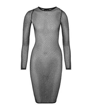 Balenciaga Long-sleeve Fishnet Bodycon Dress