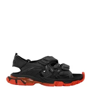 Balenciaga Logo Detail Open Toe Sandals - Black