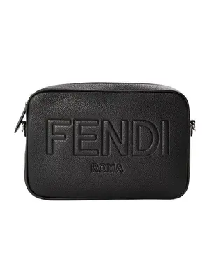 Fendi Logo-embossed Shoulder Bag - Black
