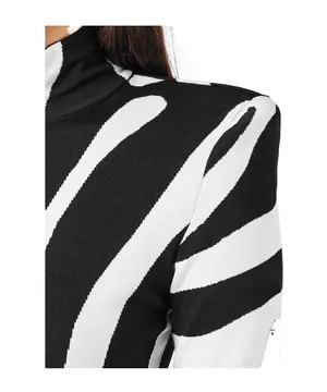 Balmain Zebra Print Mini Dress With Zip Up