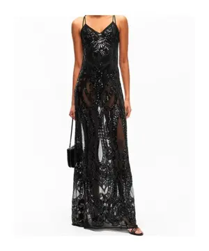 Norma Kamali Sequin Embellished Off-the-shoulder Maxi Dress