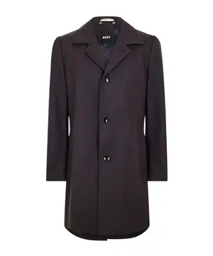 Hugo Boss Single- Mid-length Coat - Black