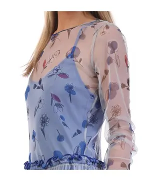 Emporio Armani Sheer Floral Print Maxi Dress
