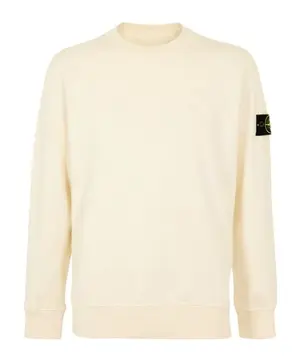 Stone Island Logo Crew Neck Sweatshirt - White