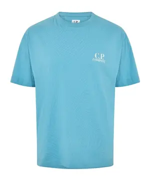 C.P. COMPANY Logo Crew-neck T-shirt - Blue