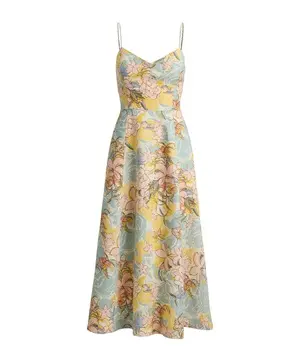 Ralph Lauren Floral Print Tea Length Dress