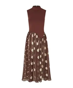 Stine Goya Draped Long Maxi Dress - Brown