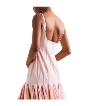 Jacquemus Boned Waist Strap Flared Midi Dress