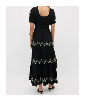 Rixo Philippa Embroidered Midi Dress