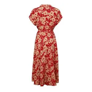 Ralph Lauren Floral Wrap Midi Dress - Red