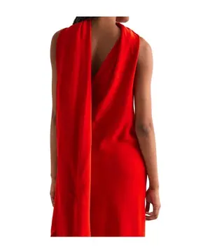 Balenciaga One-shoulder Draped Midi Dress