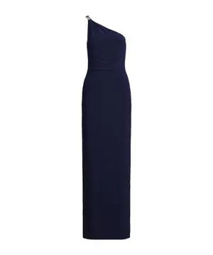 Ralph Lauren One-shoulder Gown With Rhinestone Detail - Black