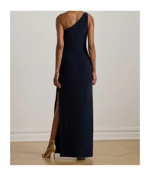 Ralph Lauren One-shoulder Gown With Rhinestone Detail