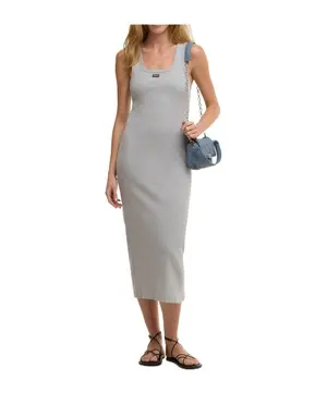 Barbour International Chicago Ribbed Bodycon Maxi Dress - Gray