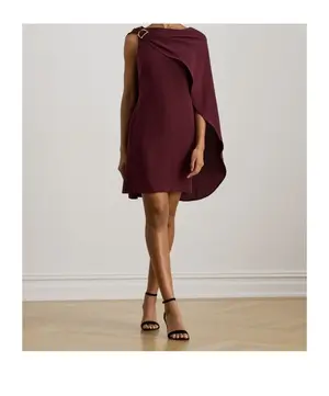 Ralph Lauren One-shoulder Pleated Mini Dress