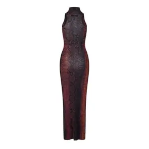 JEAN PAUL GAULTIER High Neck Sleeveless Maxi Dress