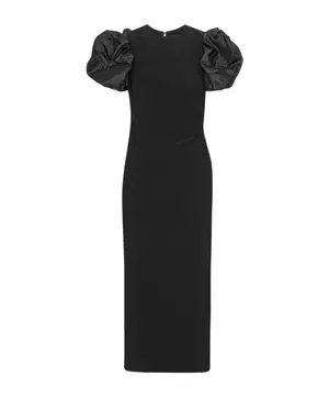 ROTATE BY BIRGER CHRISTENSEN Ruby Maxi Dress With Puff Sleeves - Black