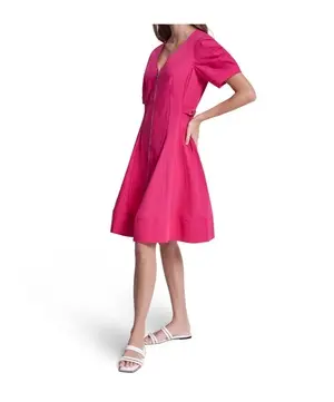Dkny Zip-up Mini Dress With Adjustable Waist