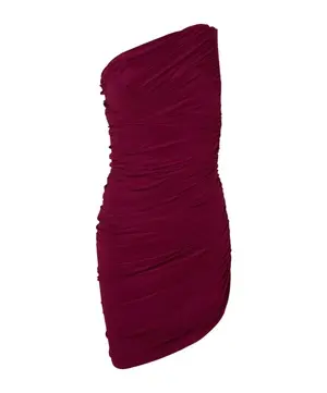Norma Kamali One-shoulder Draped Mini Dress