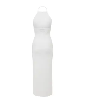 Jacquemus Halter Neck Backless Maxi Dress With Lace Details