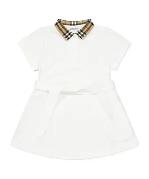 Burberry Polo Collar Dress With Signature Check