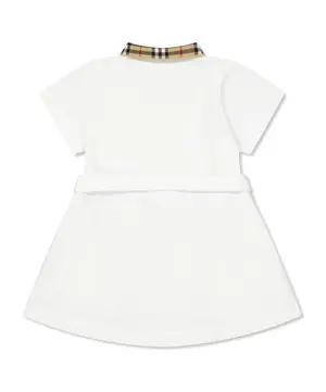Burberry Polo Collar Dress With Signature Check