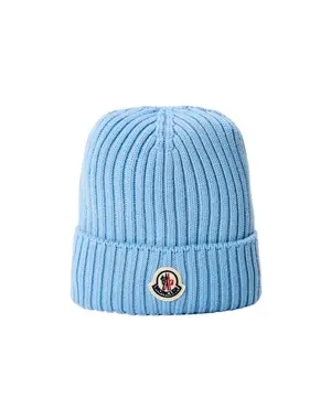 Moncler Logo Beanie - Blue