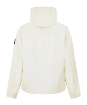 Stone Island Hooded Zip-up Casual Jacket With Logo Patch