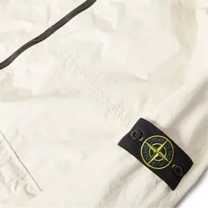 Stone Island Hooded Zip-up Casual Jacket With Logo Patch