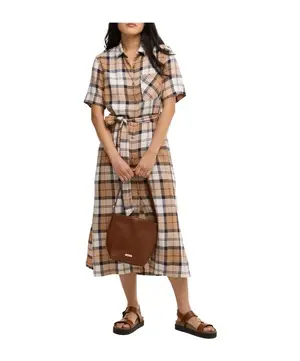 Barbour Tartan Inspired Midi Shirt Dress