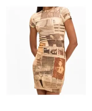 JEAN PAUL GAULTIER Mesh Printed Mini Dress
