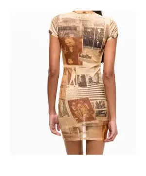 JEAN PAUL GAULTIER Mesh Printed Mini Dress