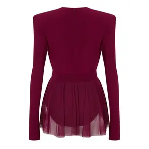 Norma Kamali Long-sleeved V-neck Mini Dress