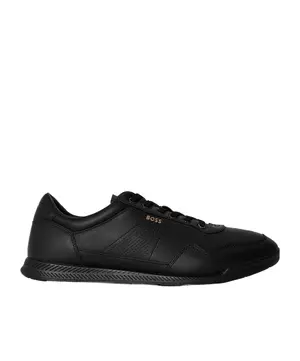 Hugo Boss Solid Color Low-top Trainers - Black