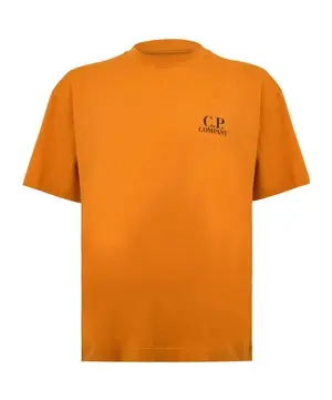 C.P. COMPANY Logo Crew Neck T-shirt - Orange