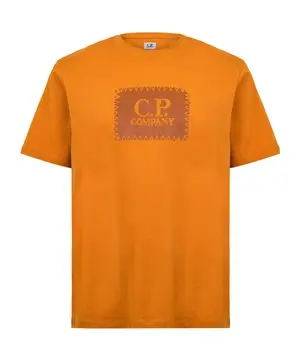 C.P. COMPANY Logo Crew Neck T-shirt - Orange