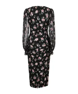 Dolce & Gabbana Puff Sleeve Floral Maxi Dress