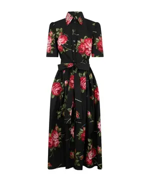 Dolce & Gabbana Floral Print Collared Maxi Dress