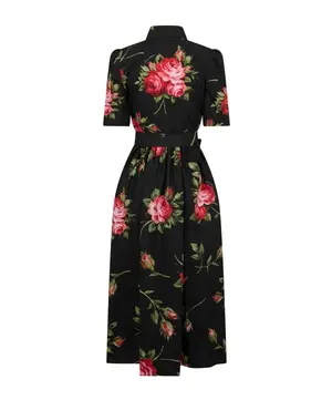 Dolce & Gabbana Floral Print Collared Maxi Dress