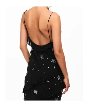 LoveShackFancy Spaghetti Strap Embellished Maxi Dress