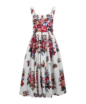 Dolce & Gabbana Floral Print Midi Dress - Multicolor