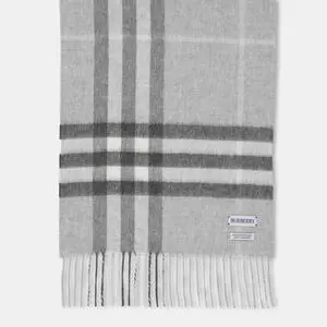 Burberry Plaid Cashmere Scarf - Gray