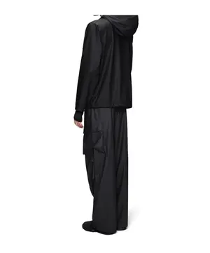 Rains Hooded Long-sleeved Raincoat With Snap Closure And Multiple Pockets
