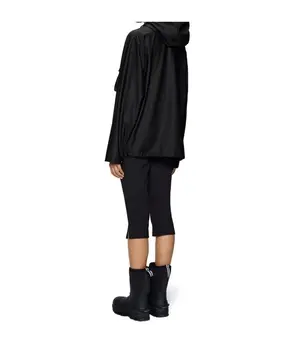 Rains Hooded Long-sleeved Raincoat With Snap Closure And Multiple Pockets