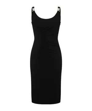 Versace Fitted Maxi Dress With Ruched Detailing