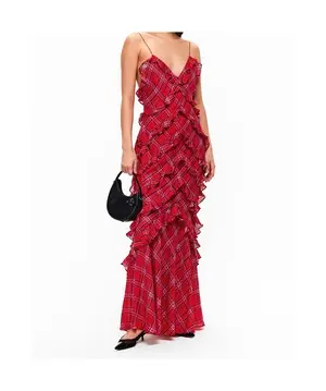 LoveShackFancy Spaghetti Strap Ruffled Maxi Dress
