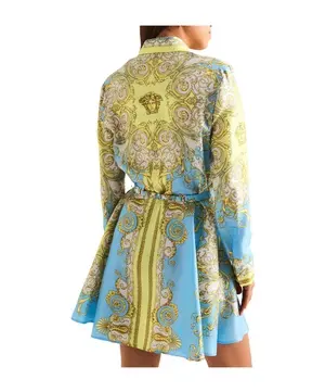 Versace Baroque Print Long-sleeve Shirt Dress