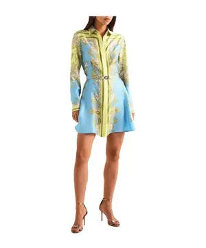 Versace Baroque Print Long-sleeve Shirt Dress