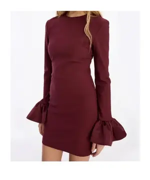ROTATE BY BIRGER CHRISTENSEN Rositana Mini Dress With Flared Sleeves