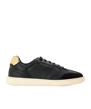 Versace Low Top Sneakers With Gold Tone Detailing